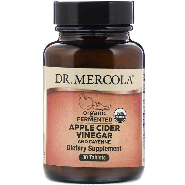 Dr. Mercola, Organic Fermented Apple Cider Vinegar and Cayenne, 30 Tab ...
