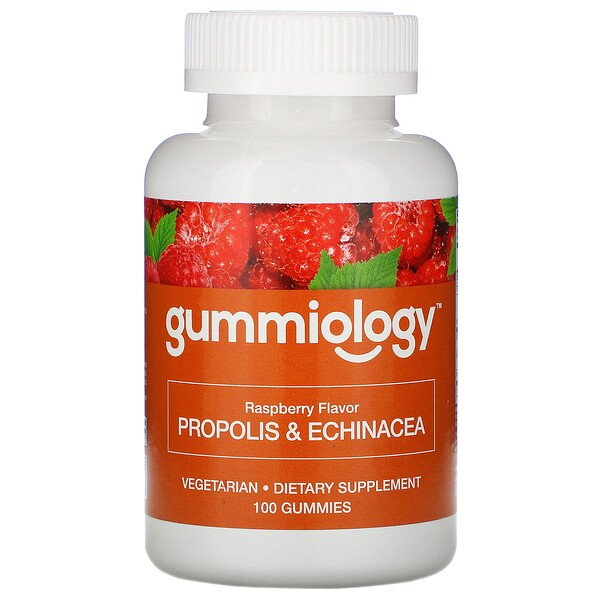 Gummiology, Adult Propolis & Echinacea Gummies, Natural Raspberry Flav ...