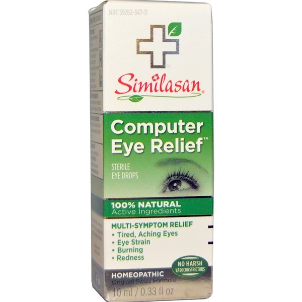 Similasan, Computer Eye Relief, Sterile Eye Drops, 0.33 fl oz (10 ml ...