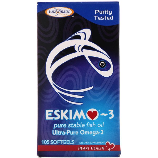 Enzymatic Therapy, Eskimo-3, Ultra-Pure Omega-3, 105 Softgels – ME·MORI
