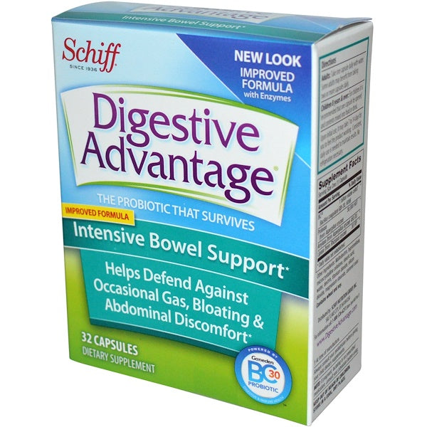 Schiff, Digestive Advantage, Intensive Bowel Support, 32 Capsules – ME·MORI